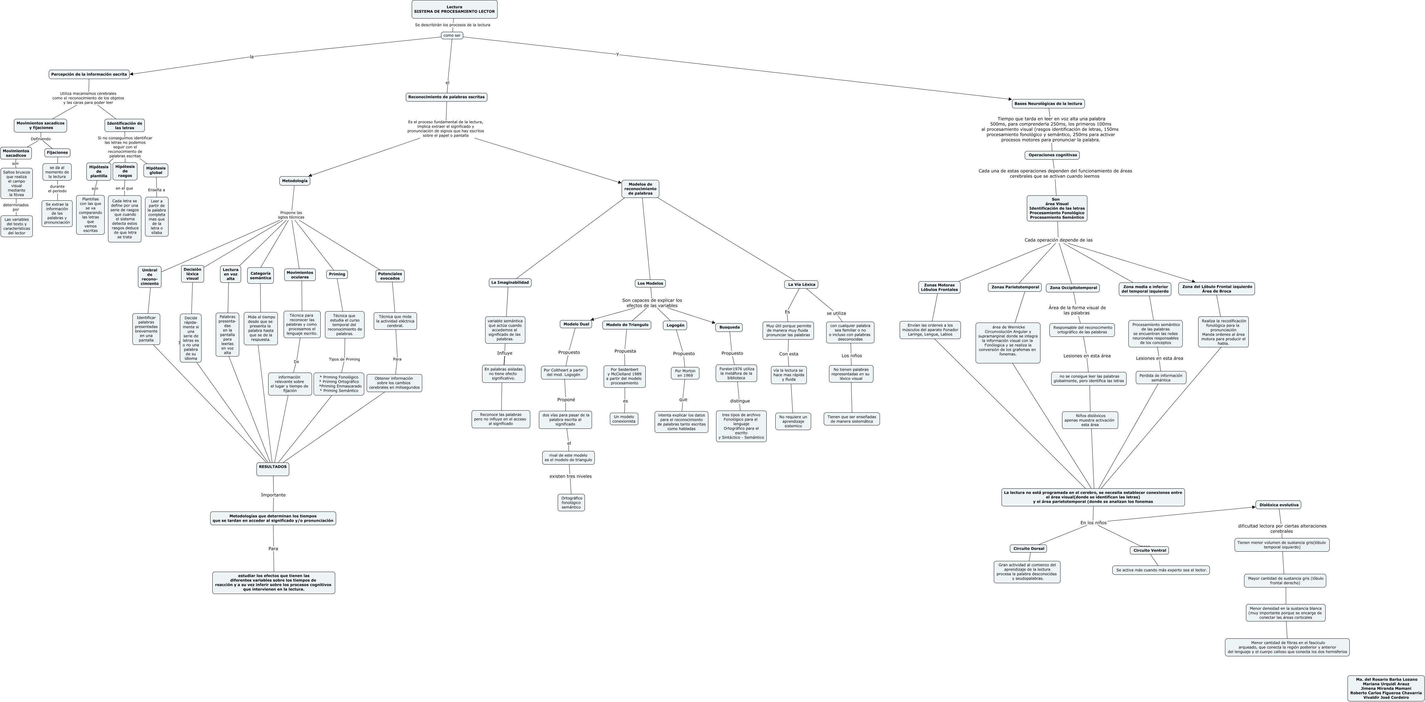 LECTURA - COGNITIVA - sistema de procesamiento lector